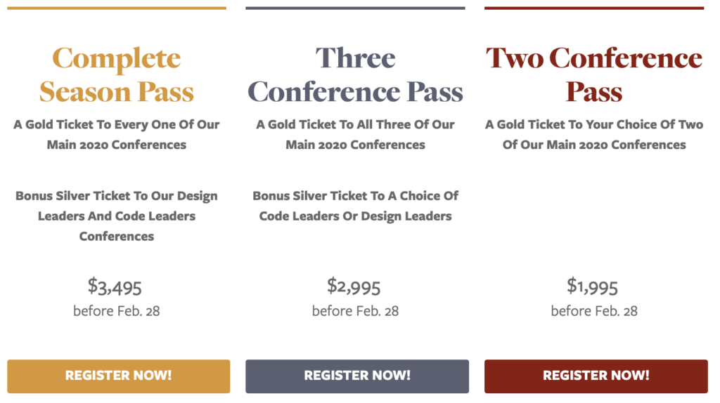 Season’s passes to 2020 Web Directions Conferences – Web Directions
